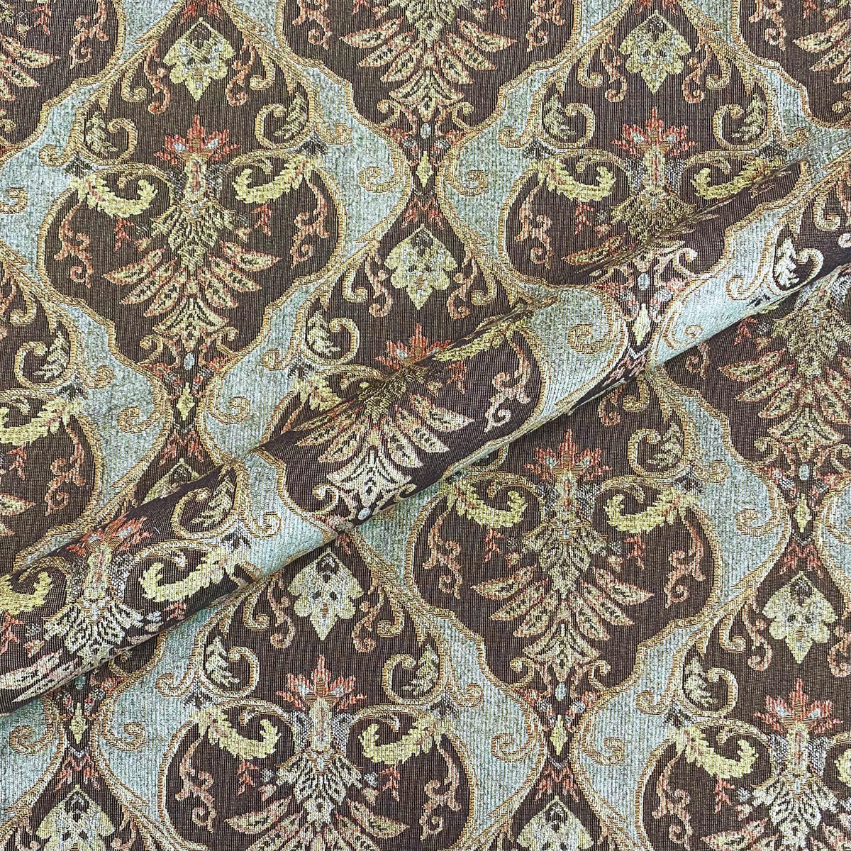 Umbridge Brown Damask Jacquard Upholstery Fabric 54" – Plankroad Home Decor