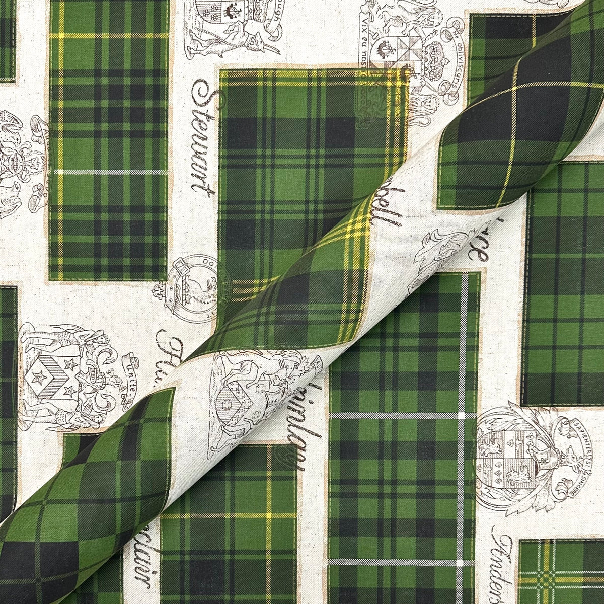 McCallum Spruce Green/Tan Medieval Fabric 54" – Plankroad Home Decor