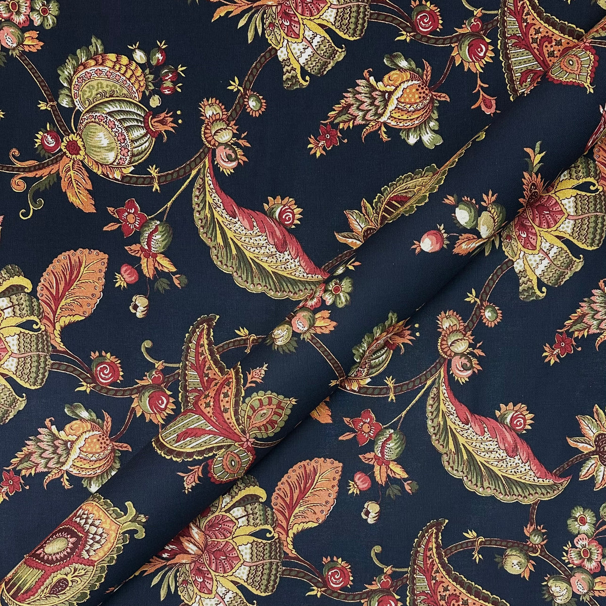 Black Newbury Floral Traditional fabric 54" – Plankroad Home Decor