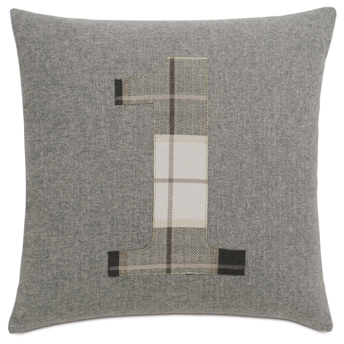 Solid Number "1" Laser Cut Appliqué Throw Pillow Cover 20x20 ...