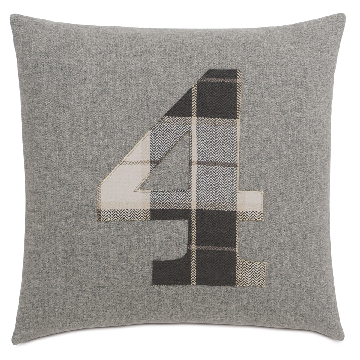 Solid Number "4" Laser Cut Appliqué Throw Pillow Cover 20x20 ...