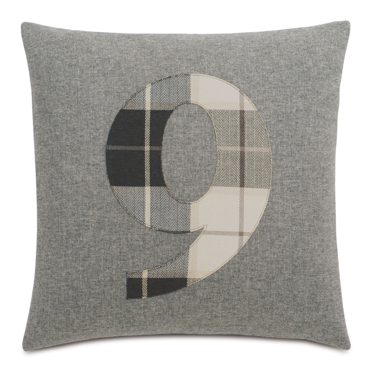 Solid Number "9" Laser Cut Appliqué Decorative Pillow 20" x 20 ...