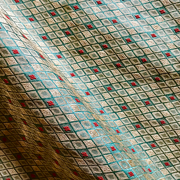 Green Gold Red Geometric Diamond Upholstery Fabric 54" – Plankroad Home ...