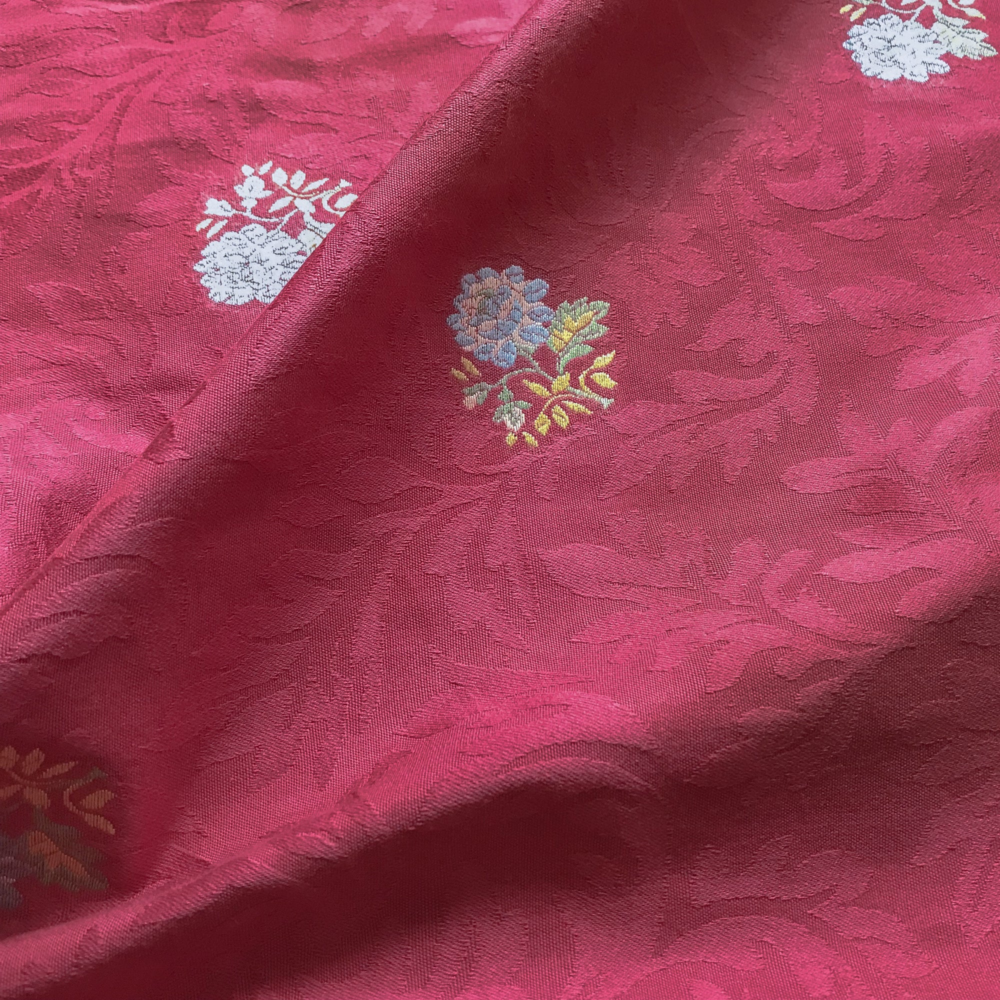 Red Country Floral Jacquard Upholstery Fabric 54" – Plankroad Home Decor