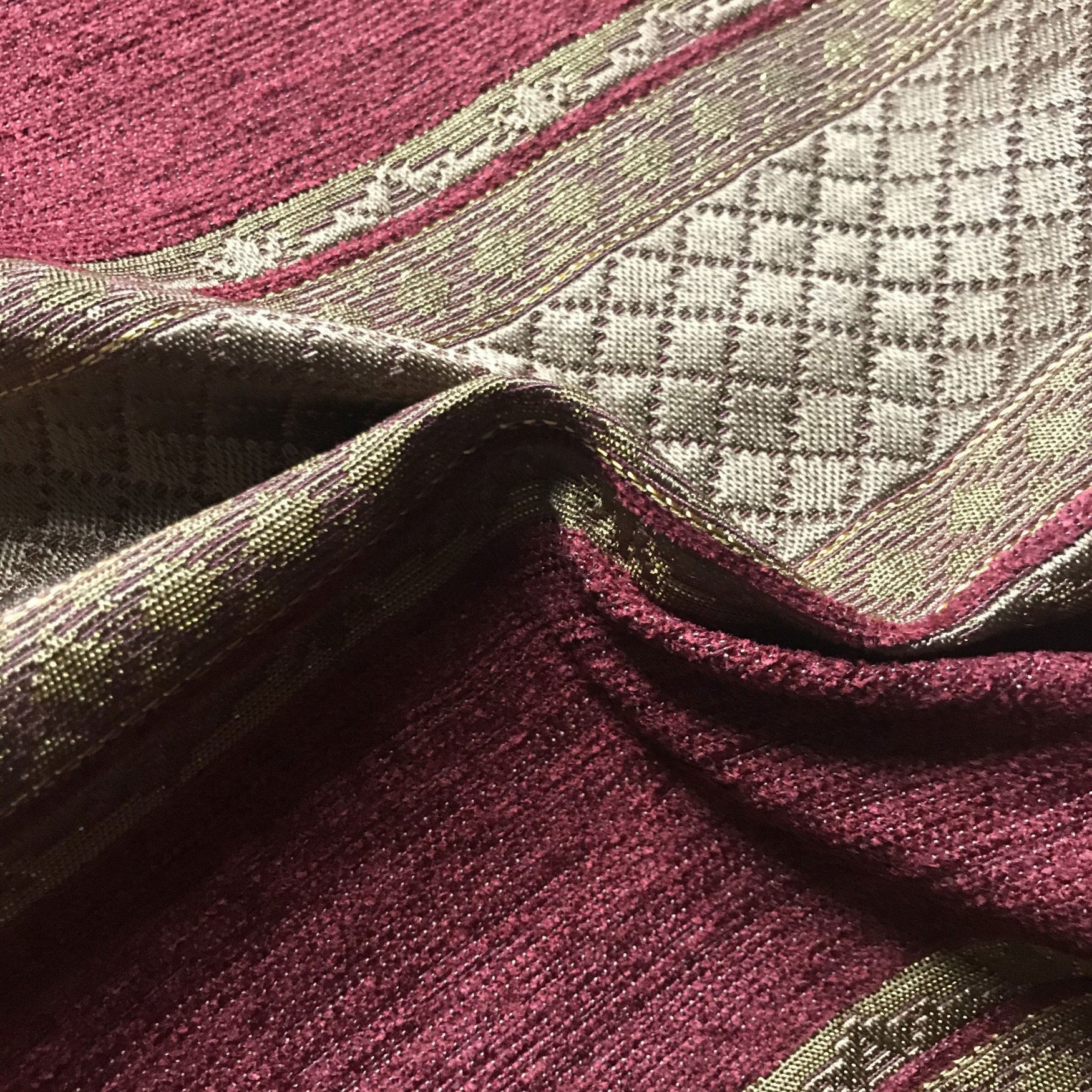 Maroon Traditional Stripe Matelasse Upholstery Fabric 54" – Plankroad ...