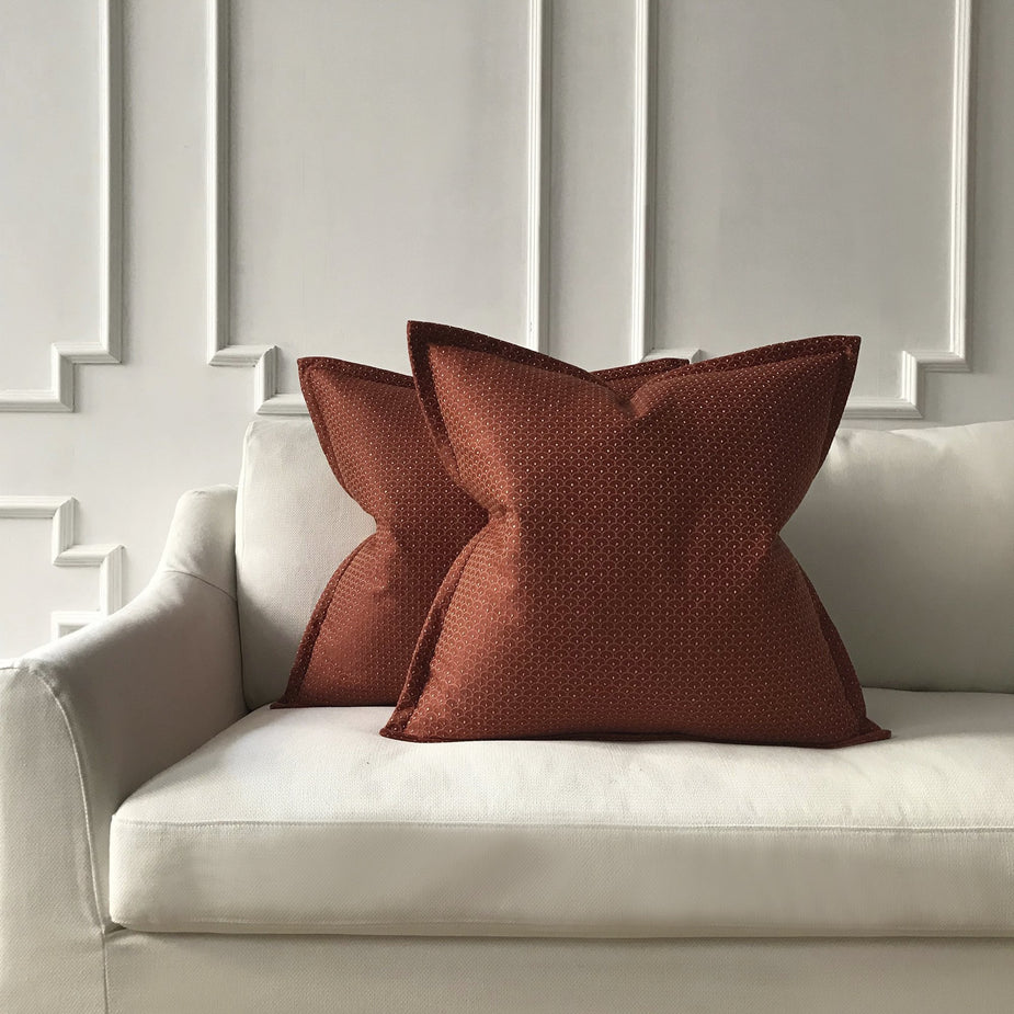 Burgundy and Gold French Geometric Euro Sham 26x26 – Plankroad Home Decor